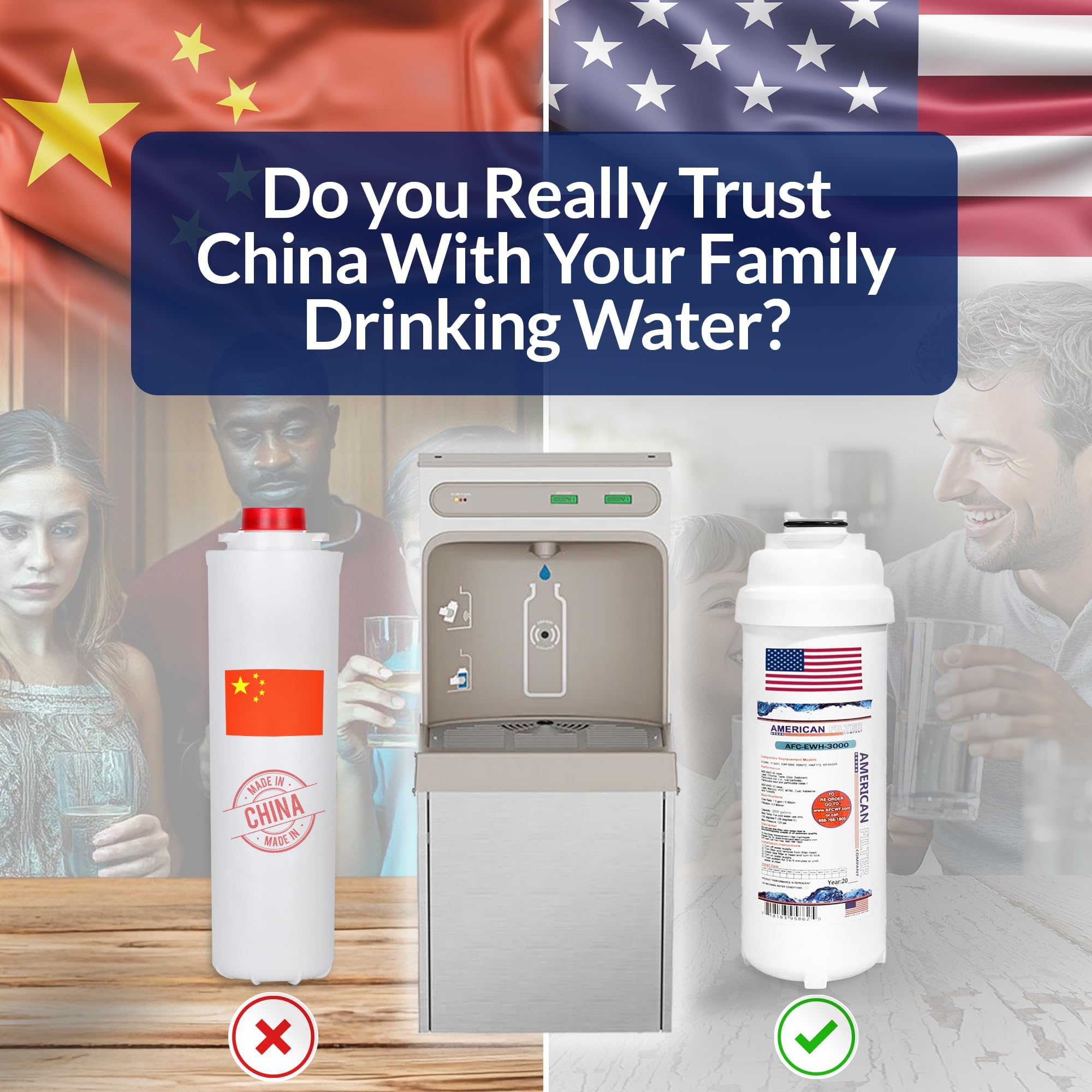 AFC Brand, Water Filter, Model # AFC-EWH-3000, Compatible with Elkay(R)51300C Water Fountain Station Fillers 12-Filters
