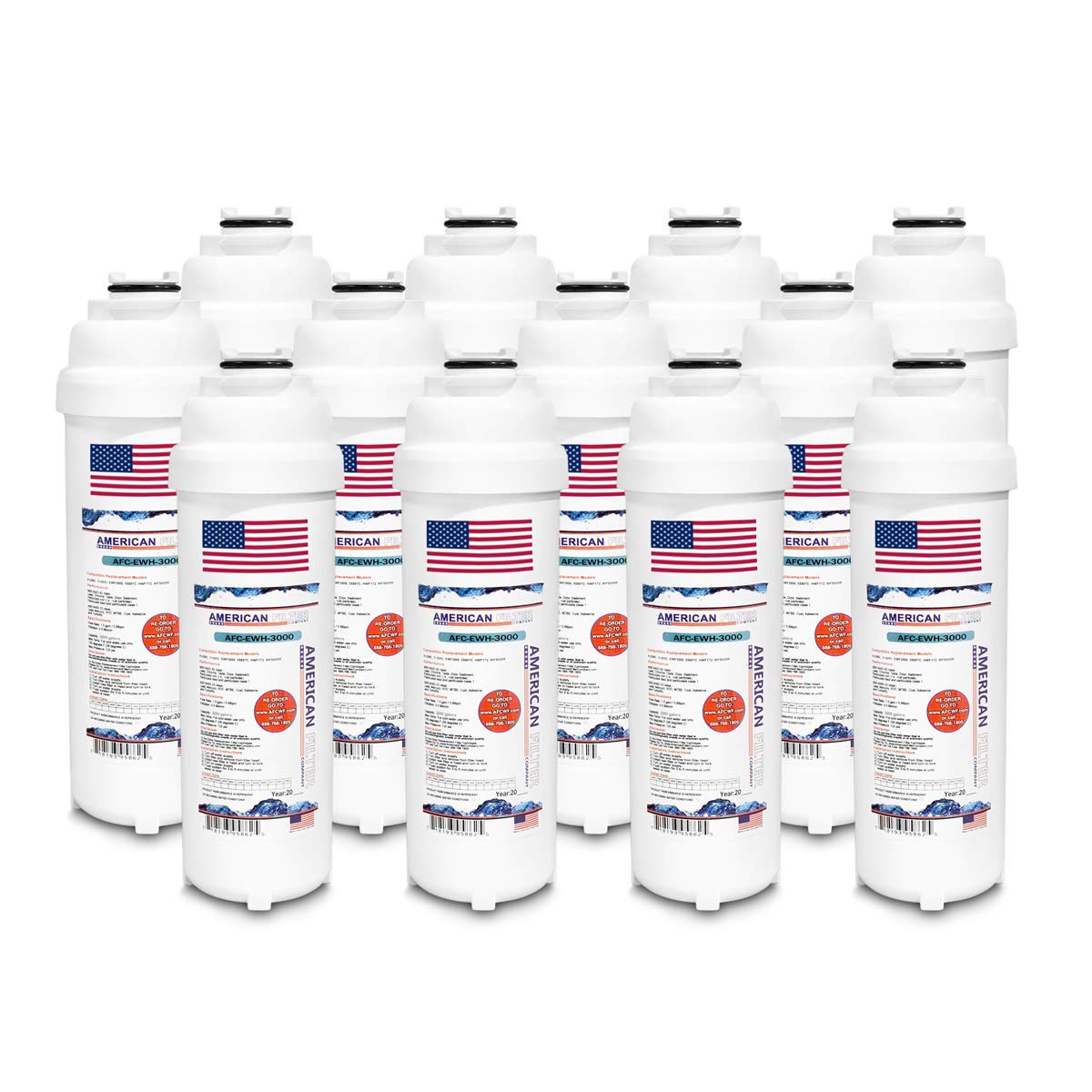 AFC Brand, Water Filter, Model # AFC-EWH-3000, Compatible with Elkay(R)51300C Water Fountain Station Fillers 12-Filters