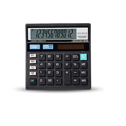 XWWDP 12 Digit Desk Calculator Large Buttons Financial Business Accounting Tool Black Color Big Size (Color : Black, Size : 13CM X 13CM)