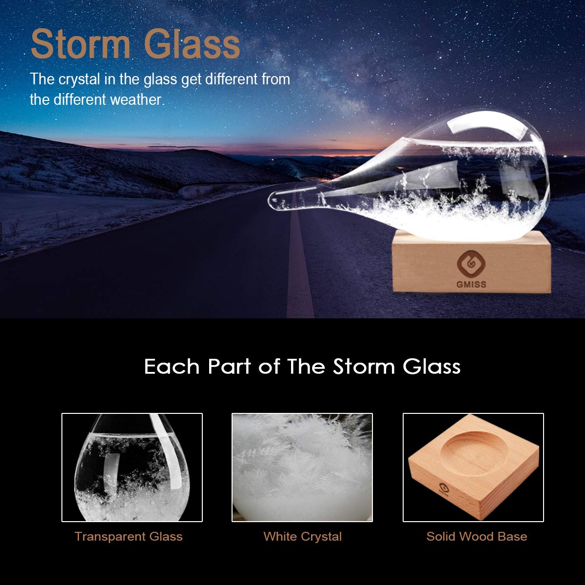 Storm Glass Weather Stations Water Drop Weather Predictor Creative Forecast Nordic Style Decorative Weather Glass