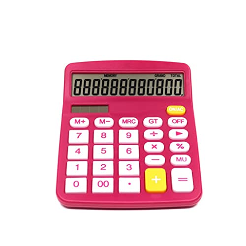 XWWDP 12 Digit Desk Calculator Large Buttons Financial Business Accounting Tool Rose Red Color for Office School Gift (Color : A, Size : 14.9cm X 12cm X 3.7cm)