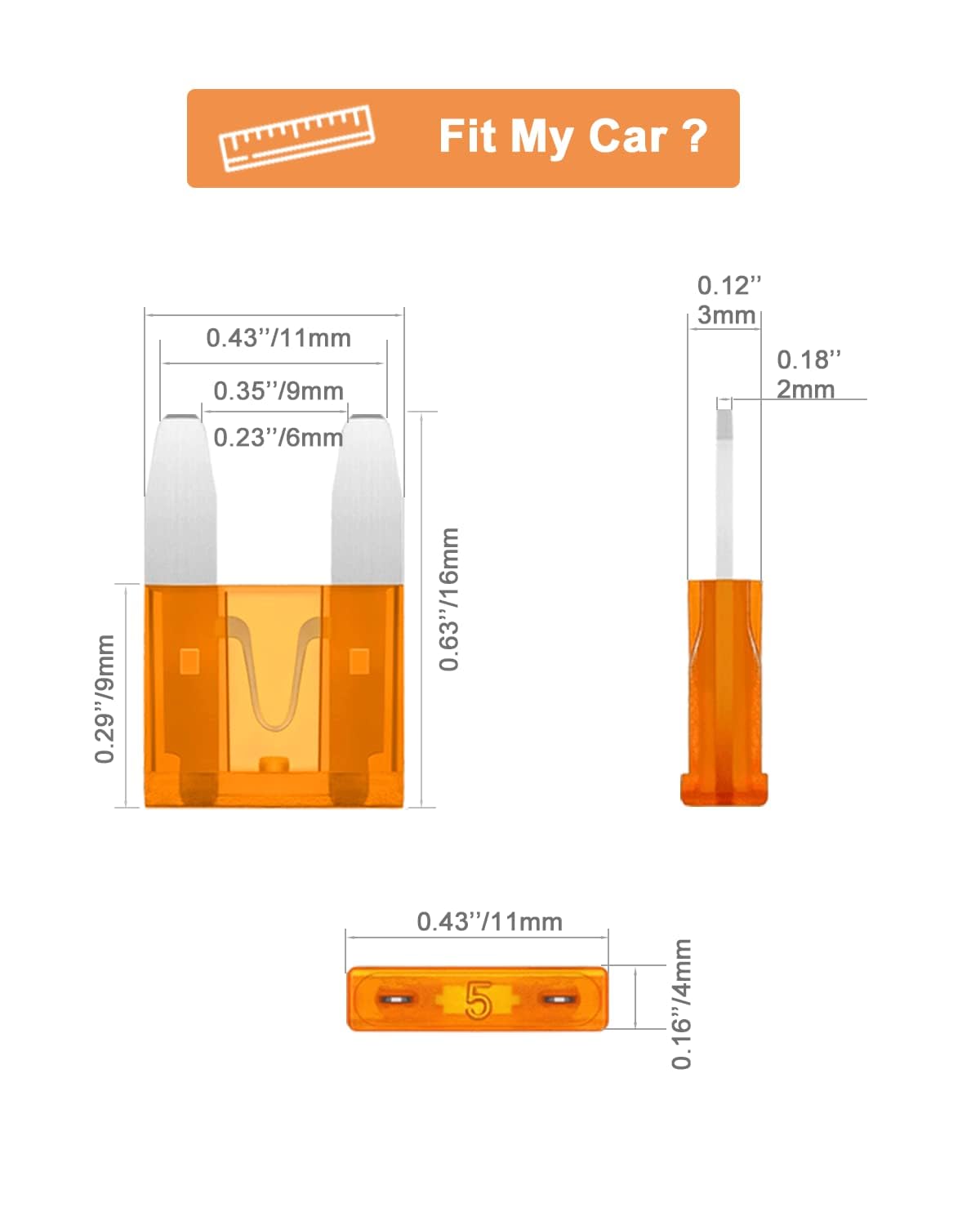 250 Pcs Mini Blade Fuse Assortment - Car Automotive Truck Auto ATM Fuse Kit (2A 3A 5A 7.5A 10A 15A 20A 25A 30A 35A)