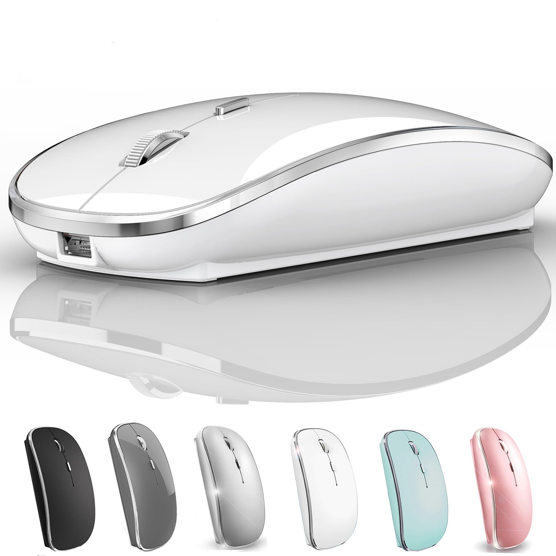 2.4G USB C Receiver Wireless Mouse for Computer Chromebook for Microsoft Laptop Mac DELL HP iMac MacBook Pro Air Win7 8 10 11