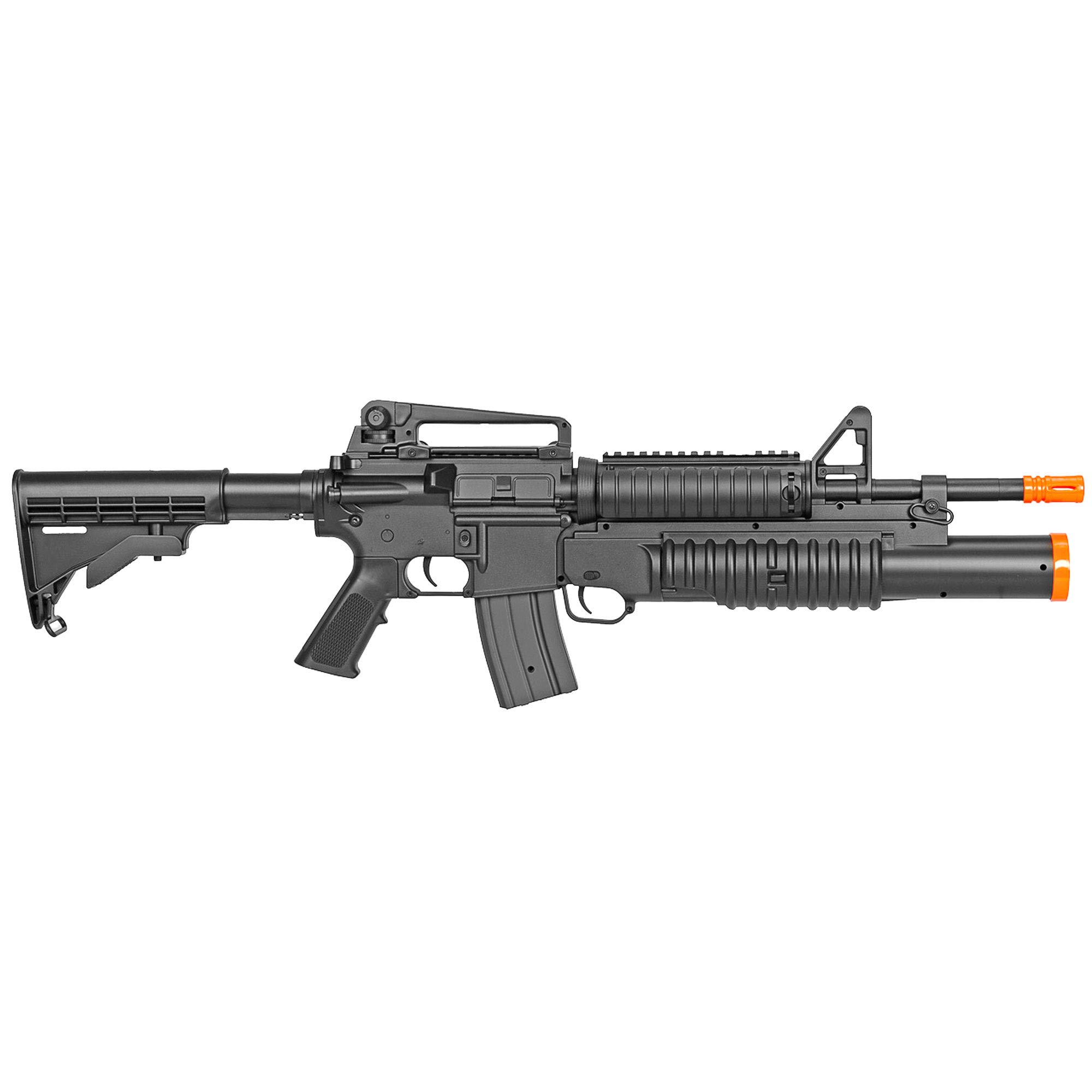 BBTac Airsoft Gun Electric Rifle Full Auto with Burst 3 Round Launcher, Rail System, Powerful AEG Shoot 6mm BBS