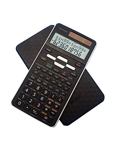 Sharp EL-531TGBBW 12-Digit Scientific/Engineering Calculator with Protective Hard Cover, Battery and Solar Hybrid Powered LCD Display, Great for Students and Professionals, Black,Black and White