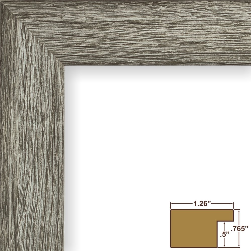 Craig Frames 26030 16 x 20 Inch Gray Barnwood Picture Frame Matted to Display a 11 x 14 Inch Photo