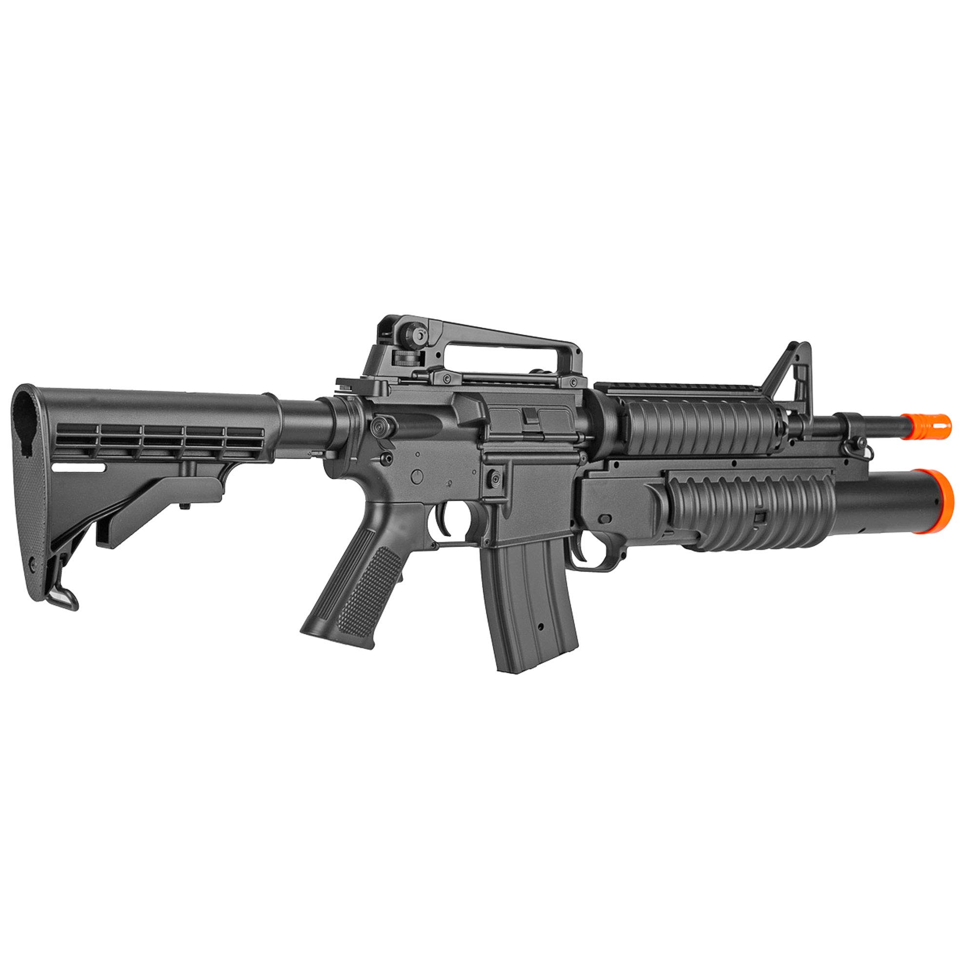 BBTac Airsoft Gun Electric Rifle Full Auto with Burst 3 Round Launcher, Rail System, Powerful AEG Shoot 6mm BBS