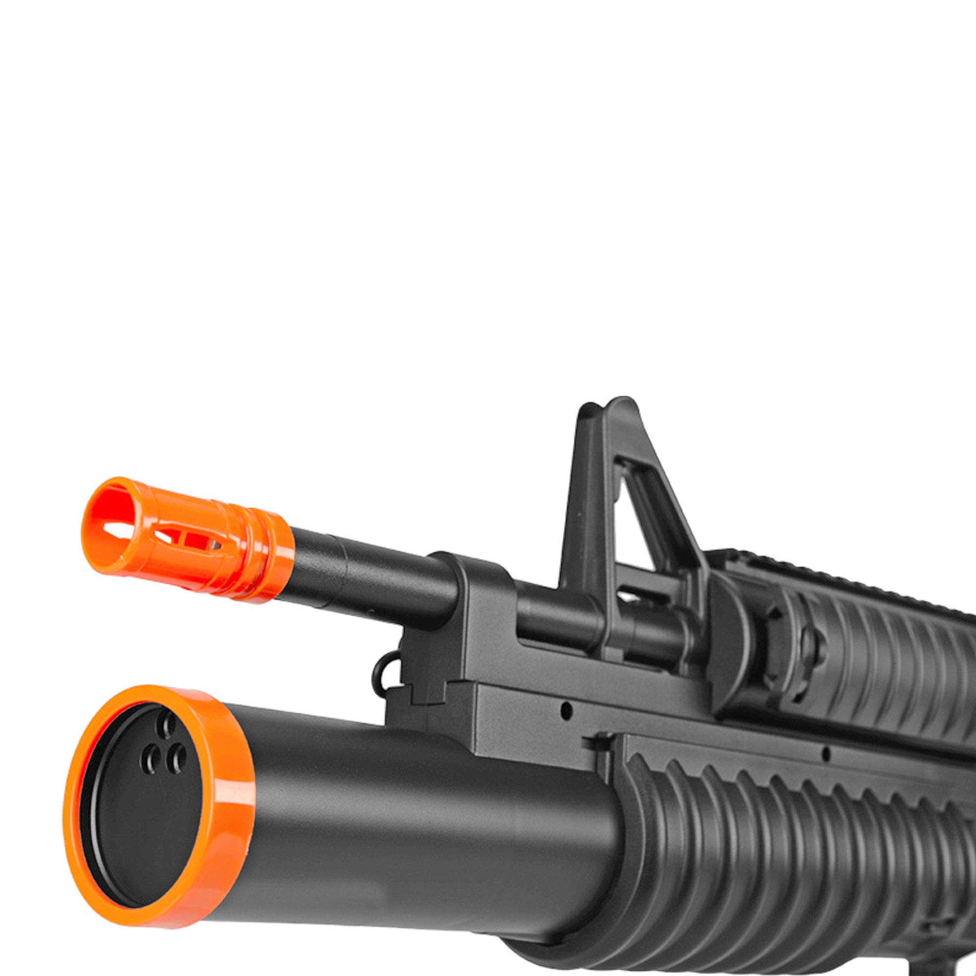 BBTac Airsoft Gun Electric Rifle Full Auto with Burst 3 Round Launcher, Rail System, Powerful AEG Shoot 6mm BBS