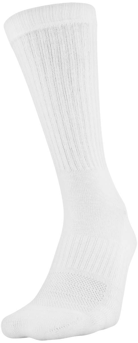 Under Armour Adult Training Cotton Crew Socks, Multipairs , White (6-Pairs) , Large