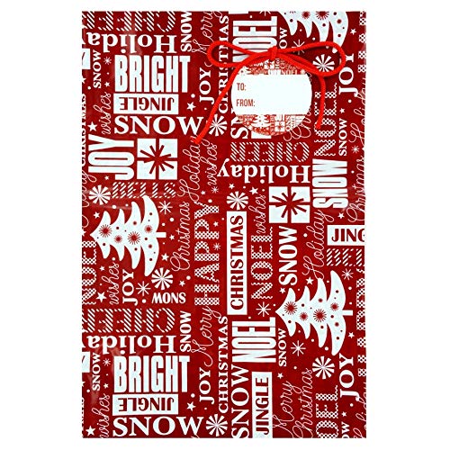 2 Giant Christmas Gift Bag 36x44" W/tie & Gift Card Set of 2