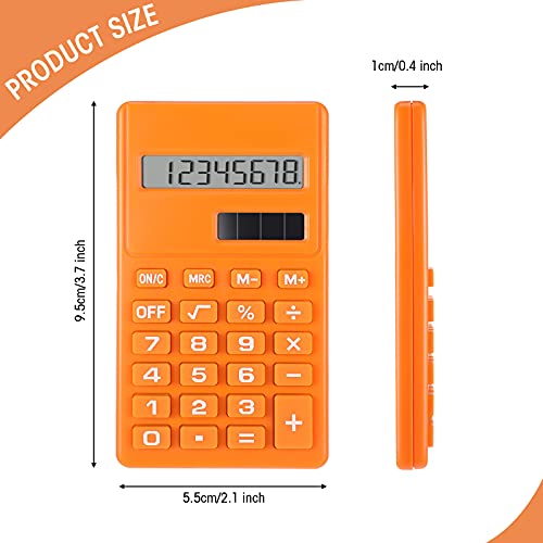 3 Pieces MiniĀ Digital Desktop Calculator with 8-Digit LCD Display Standard Function Electronic Pocket Size Calculator for School, Office and Home, Blue Orange Green