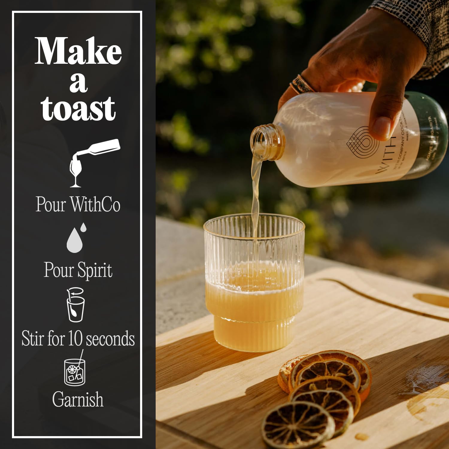 WithCo Ellis Old Fashioned Mix Cocktail Drink Mixer - Madagascar Vanilla, Orange, Angostura Bitters & Cinnamon - Ideal for Whiskey, Bourbon, Mezcal, & Mocktails - Makes 32 Cocktails, 16 oz