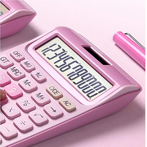 MJWDP 12 Digit Desk Calculator Large Buttons Financial Business Accounting Tool Big Buttons Battery and Solar Power