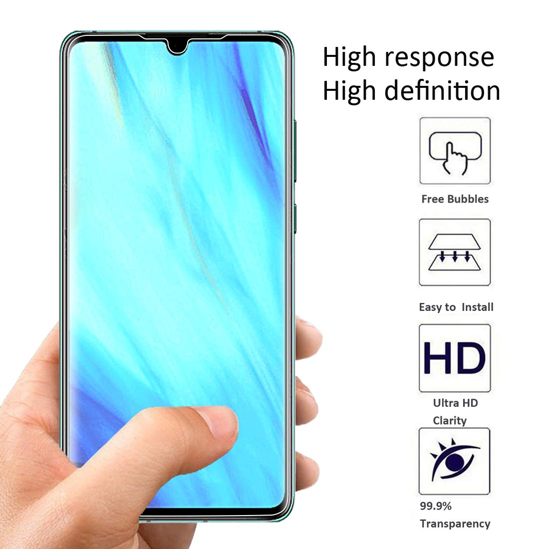 Orzero (3 Pack) Compatible for Huawei P30 Soft TPU Screen Protector, HD Premium Quality Edge to Edge Full Coverage Screen Protector High Definition Anti-Scratch Bubble-Free (Lifetime Replacement)