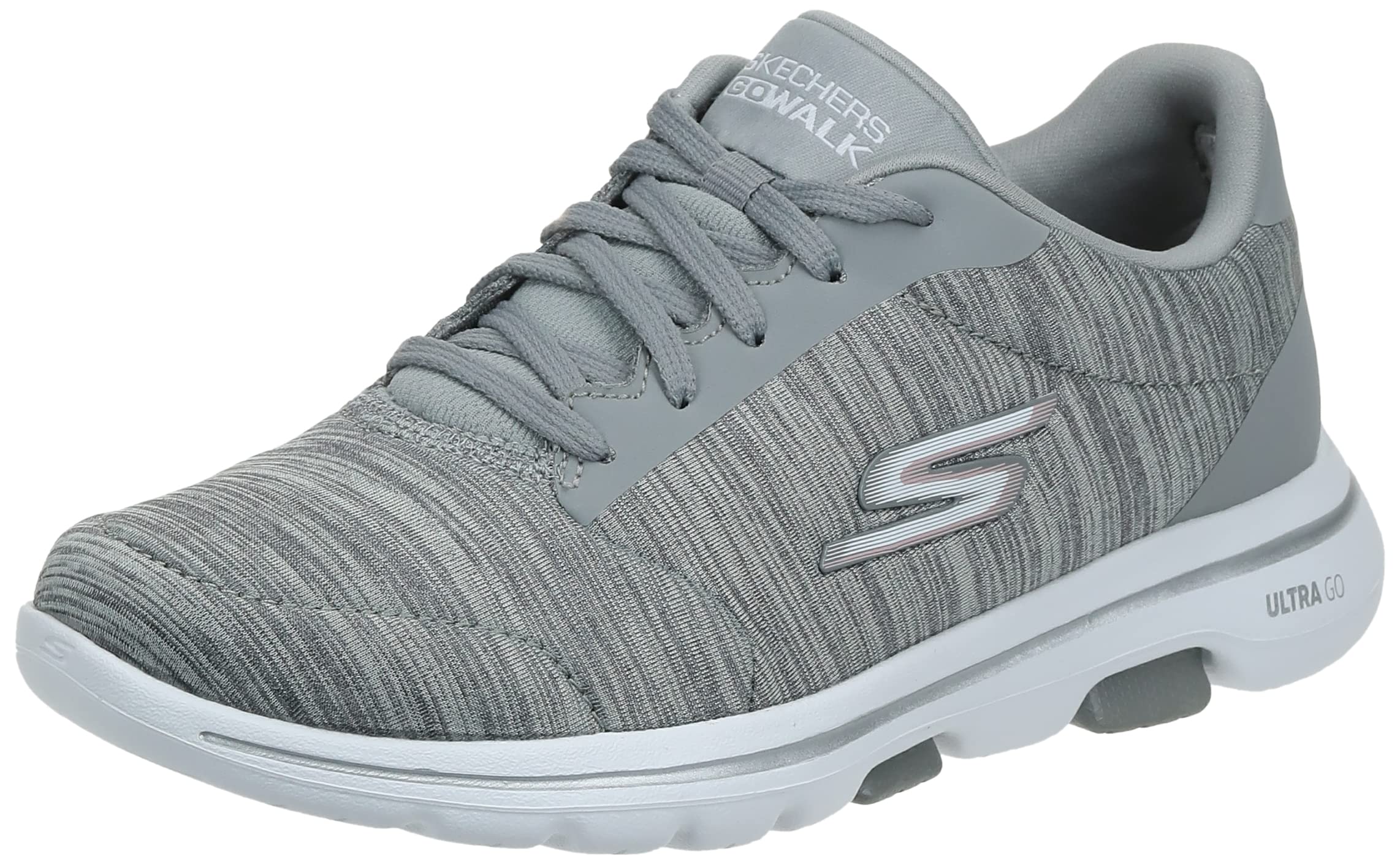 Skechers Women's Go Walk 5 True Sneaker, Grey, 9