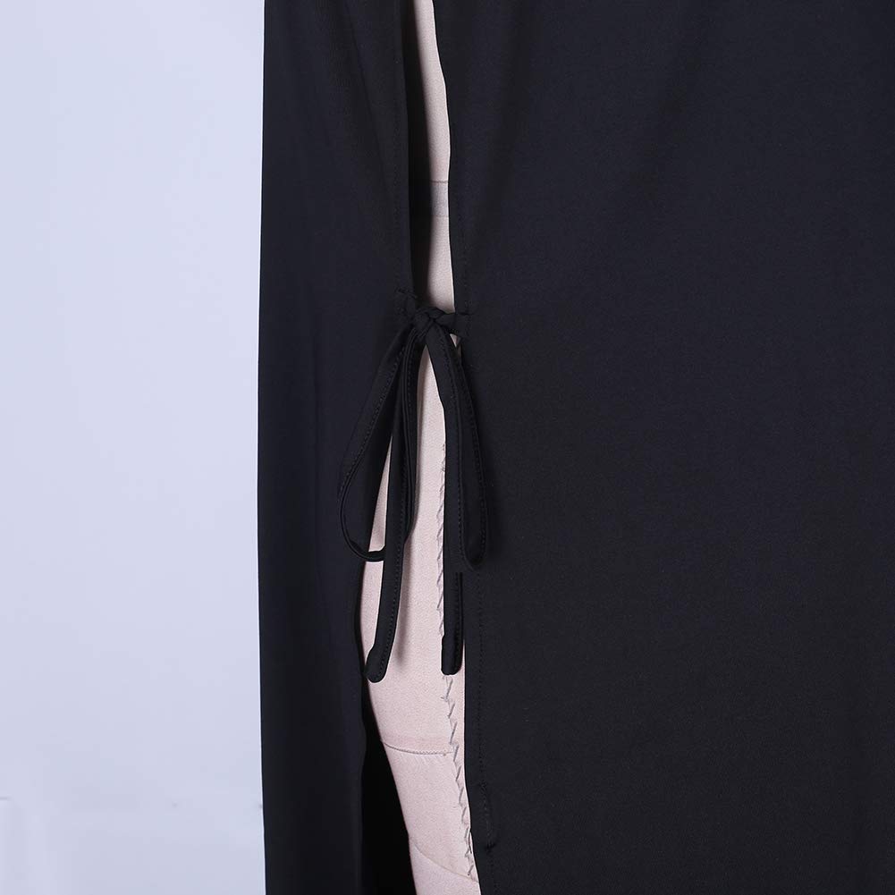 XAKALAKA Women Plus Size Lace Babydoll Lingerie Side Slit Strappy Chemise Sleepwear Black XL