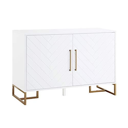 CosmoLiving by Cosmopolitan CosmoLiving Herringbone Unit, White Console