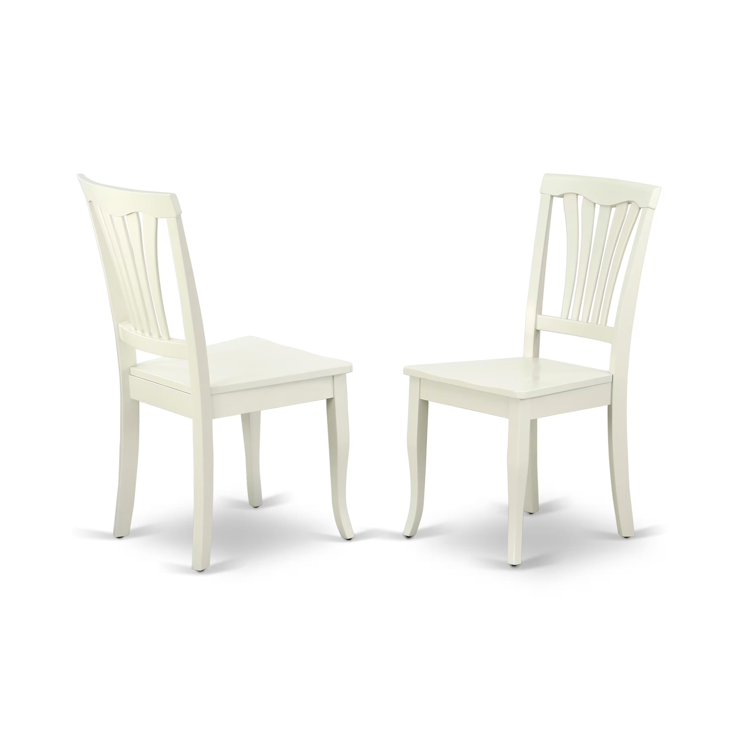 East West Furniture BOAV5-LWH-W 5 Piece Dining Room Table Set Includes a Round Kitchen Table and 4 Dining Chairs, 42x42 Inch, Linen White