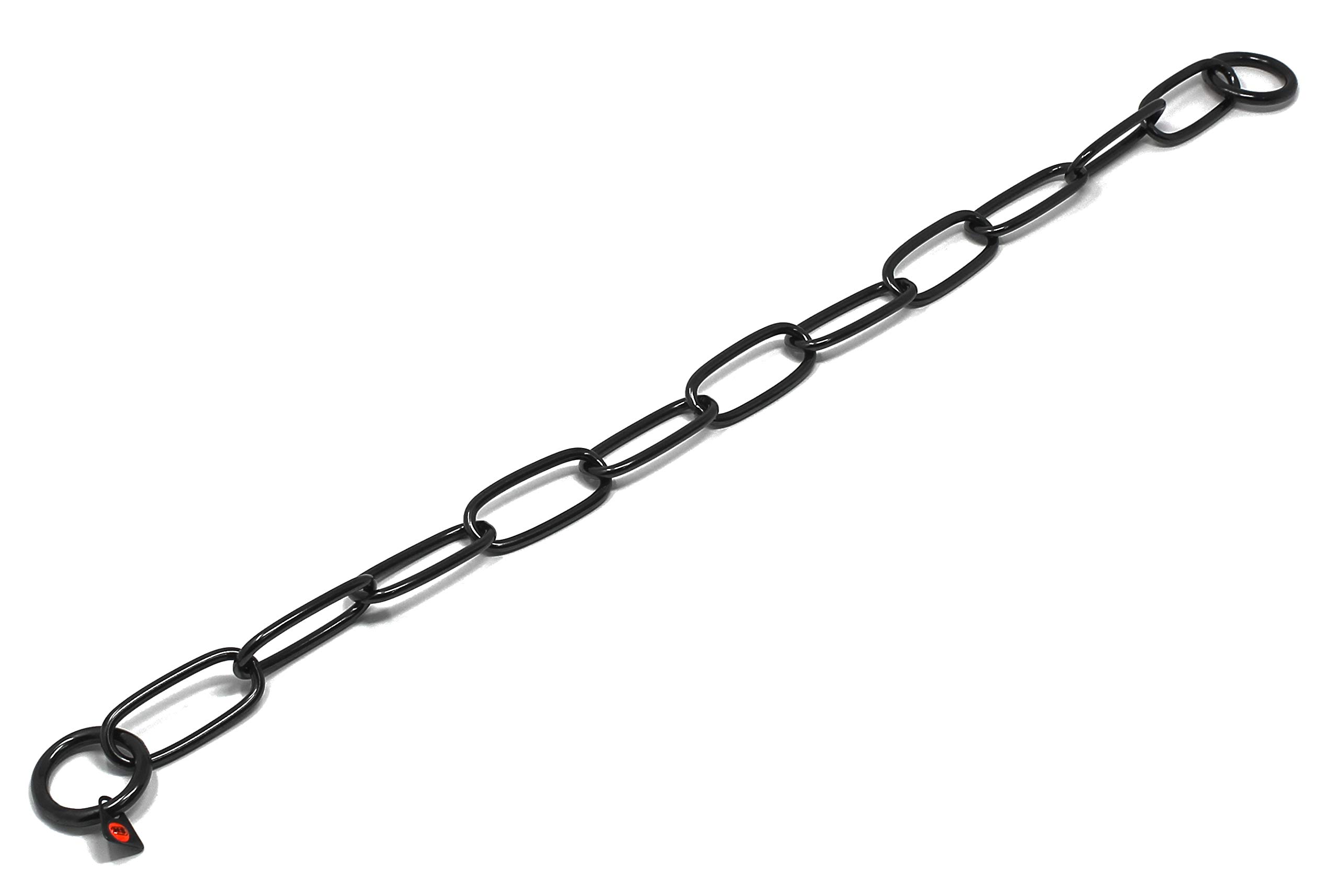 Herm Sprenger Black Stainless Steel Long Link Fur Saver Dog Training Collar | No-Pull Slip Chain for Small Medium Large Dogs for Easy Control Made in Germany | 4mm, 54cm (21in)