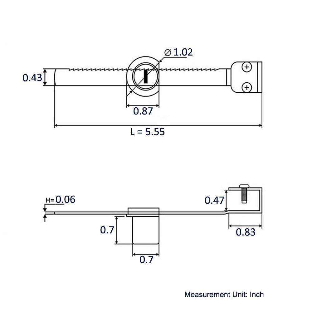 WOOCH Sliding Glass Door Ratchet Lock with Chrome Finish, Keyed Alike Showcase Display - 2 Pack