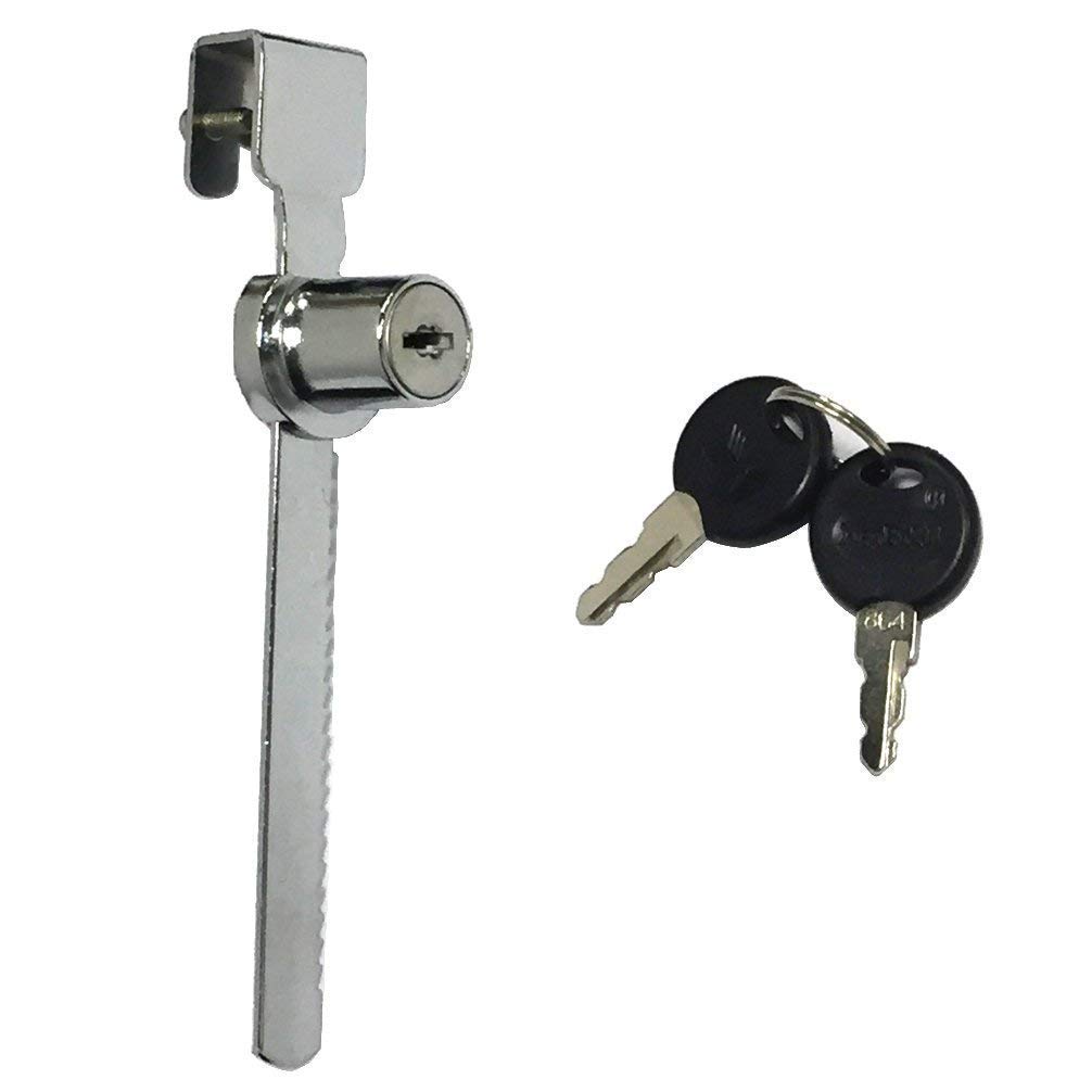 WOOCH Sliding Glass Door Ratchet Lock with Chrome Finish, Keyed Alike Showcase Display - 2 Pack