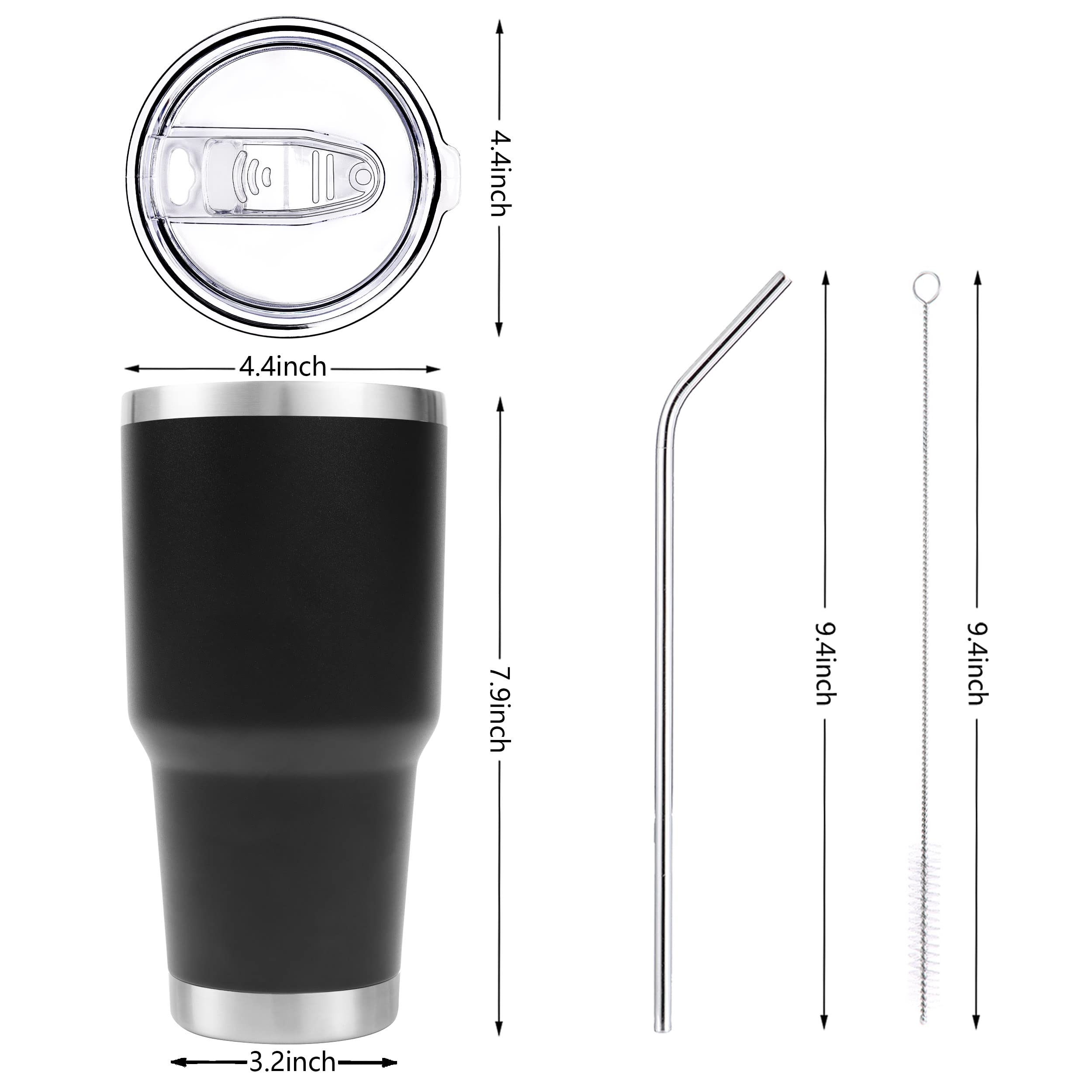 Toopify 30 oz Stainless Steel Insulated Tumbler Travel Mug with Straw Slider Lid, Cleaning Brush, Double Wall Vacuum