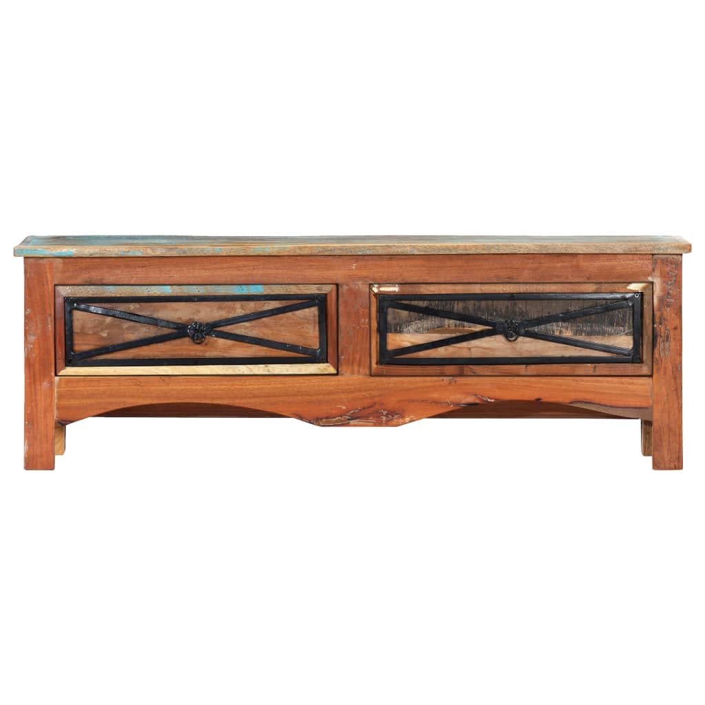 vidaXL TV Stand, TV Unit for Living Room, Sideboard with Drawer, TV Console Media Cabinet Entertainment Center, Farmhouse Style, Solid Reclaimed Wood