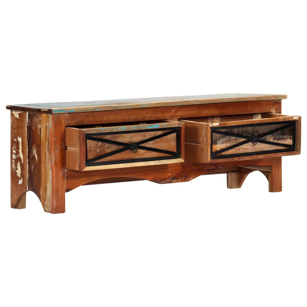 vidaXL TV Stand, TV Unit for Living Room, Sideboard with Drawer, TV Console Media Cabinet Entertainment Center, Farmhouse Style, Solid Reclaimed Wood