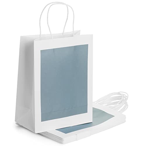 Mr. Pen- Gift Bags, 8 Pack, 8.25"X4.25"X10.5", Bags, Paper Bags, Gift Bags Medium Size, Party Favor Bags, Shopping Bags, Small Gift Bags, Goodie Bags, Candy Bags, Gift Bags Small Size, White Paper Bag