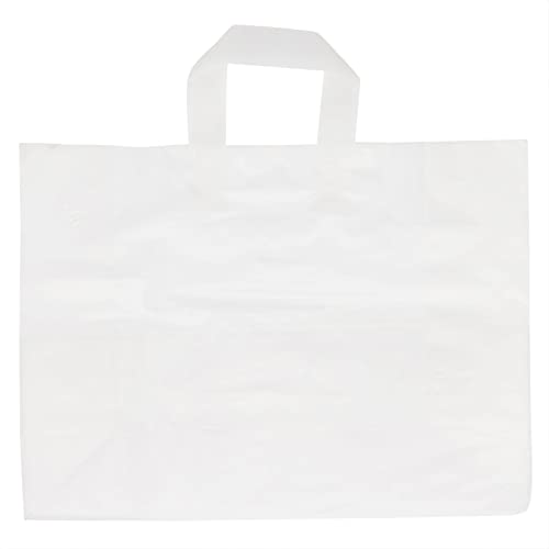 Stockroom Plus Frosted White Plastic Bags with Handles, Boutique Shopping Bags (16x12 In, 60 Pack)