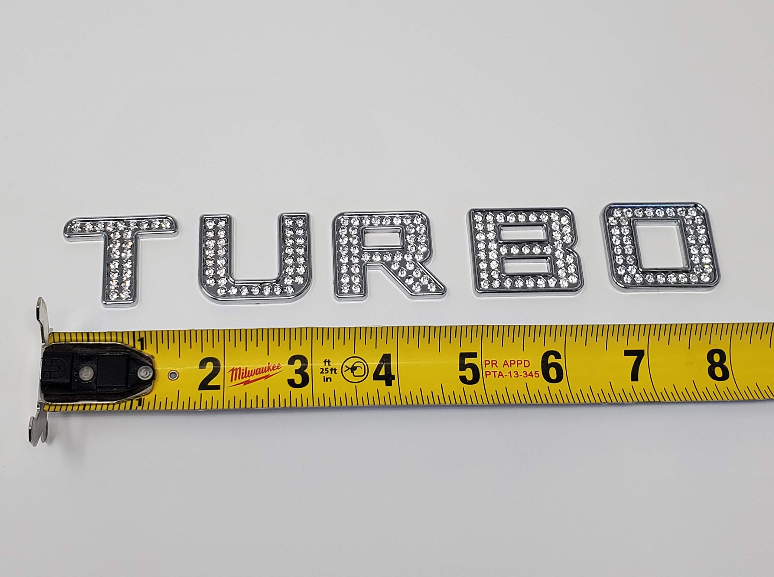 Iced out Turbo Crystal Diamond Chrome Bling Emblem Badge Kit