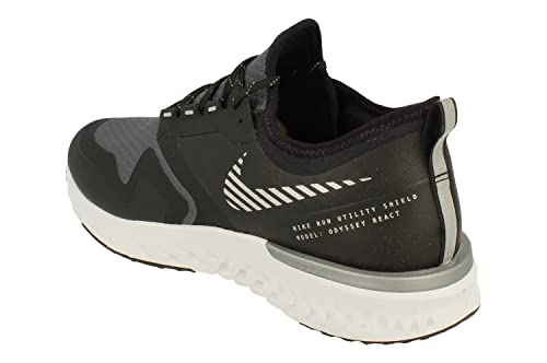 Nike Odyssey React Shield Mens Running Trainers BQ1671 Sneakers Shoes (UK 9.5 US 10.5 EU 44.5, Black Metallic Silver 003)