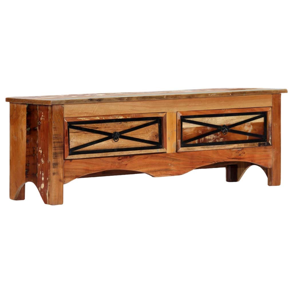 vidaXL TV Stand, TV Unit for Living Room, Sideboard with Drawer, TV Console Media Cabinet Entertainment Center, Farmhouse Style, Solid Reclaimed Wood