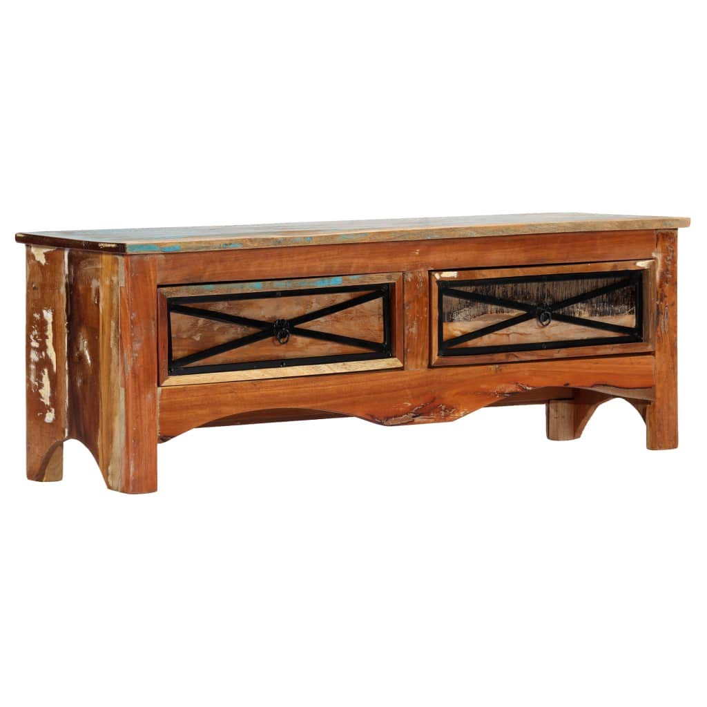 vidaXL TV Stand, TV Unit for Living Room, Sideboard with Drawer, TV Console Media Cabinet Entertainment Center, Farmhouse Style, Solid Reclaimed Wood