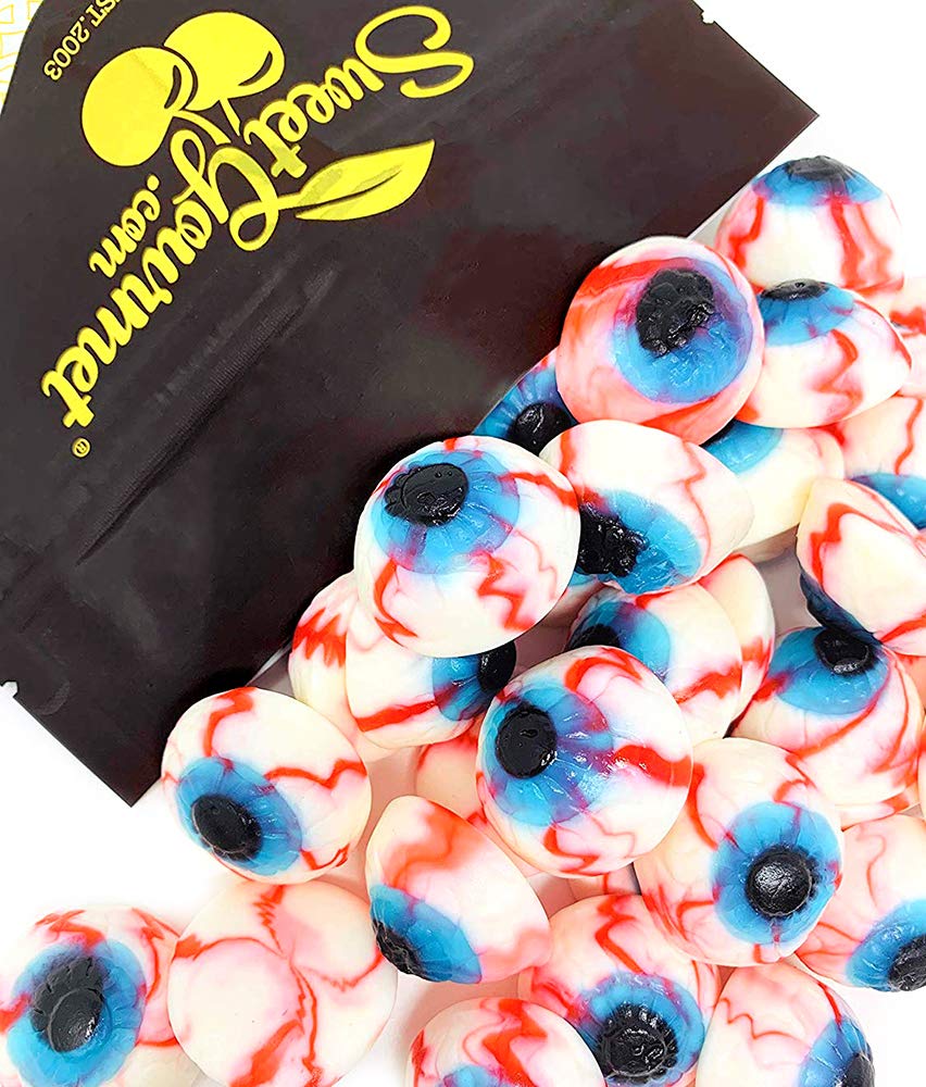SweetGourmet Eyeballs Strawberry Gummy Halloween Candy Bulk, 1 Pound