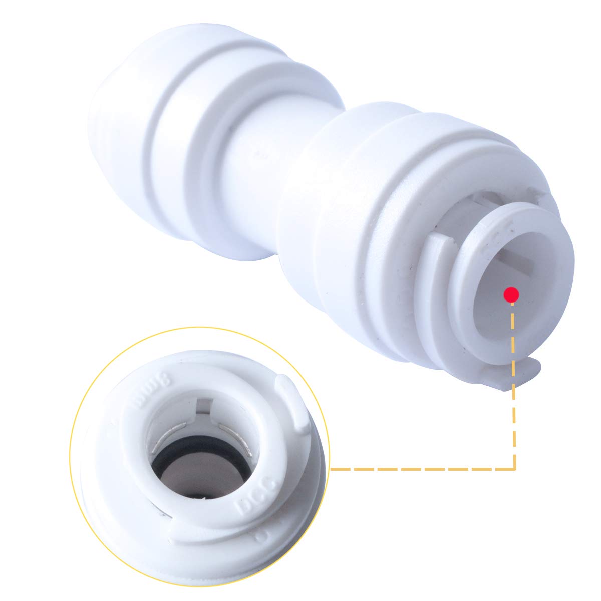5/16" to 5/16" Refrigerator Water Line Tube Connector Unit Compatible with GE Replace WR02X11330