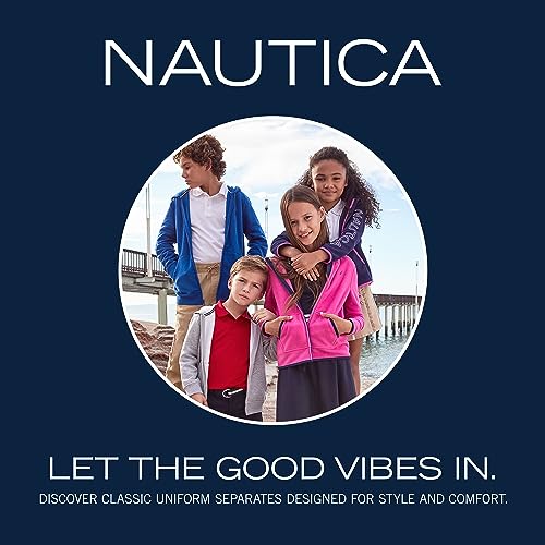 Nautica Boys School Uniform Khaki Shorts, Moisture Wicking Performance Fabric, Wrinkle & Fade Resistant, Lowell Navy, 18 Husky