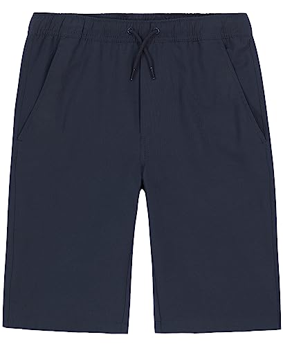 Nautica Boys School Uniform Khaki Shorts, Moisture Wicking Performance Fabric, Wrinkle & Fade Resistant, Lowell Navy, 18 Husky