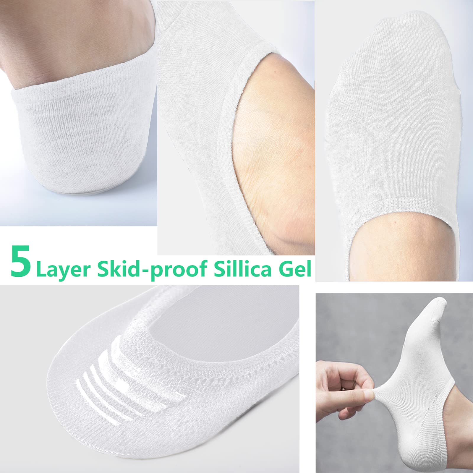 DIBAOLONG Womens No Show Socks Non Slip Flat Boat Line Low Cut Socks 6 Pairs