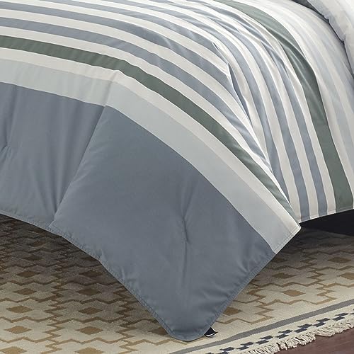 Nautica - Twin Comforter Set, Cotton Reversible Bedding with Matching Sham, Home Decor for All Seasons, Dorm Room Essentials (Lansier Grey, Twin/Twin XL)