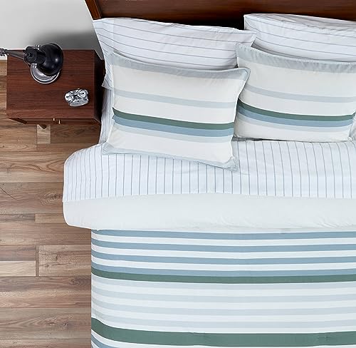 Nautica - Twin Comforter Set, Cotton Reversible Bedding with Matching Sham, Home Decor for All Seasons, Dorm Room Essentials (Lansier Grey, Twin/Twin XL)