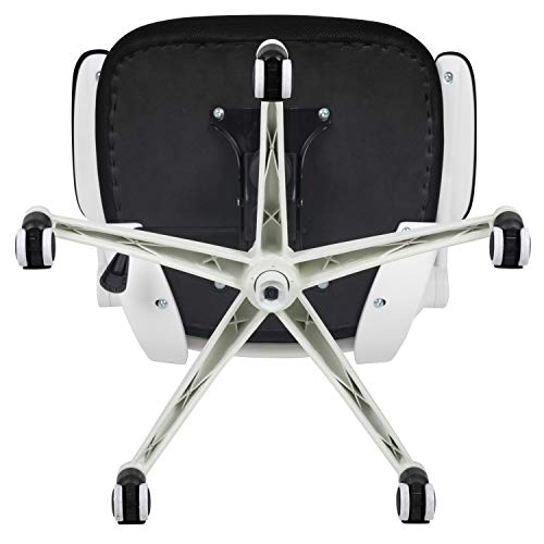 Flash Furniture Kelista Office Chair, Ergonomic, Mid-Back, White Frame, Black Mesh with Swivel