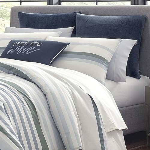 Nautica - Twin Comforter Set, Cotton Reversible Bedding with Matching Sham, Home Decor for All Seasons, Dorm Room Essentials (Lansier Grey, Twin/Twin XL)