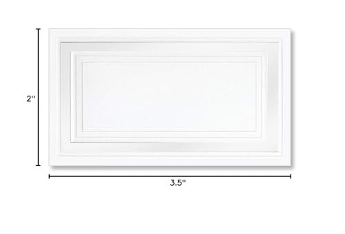 White 65lb Cover Stock Place Cards, White Foil Border, Micro-Perforated, 2" x 3 1/2", 200/box, Laser and Inkjet Compatible