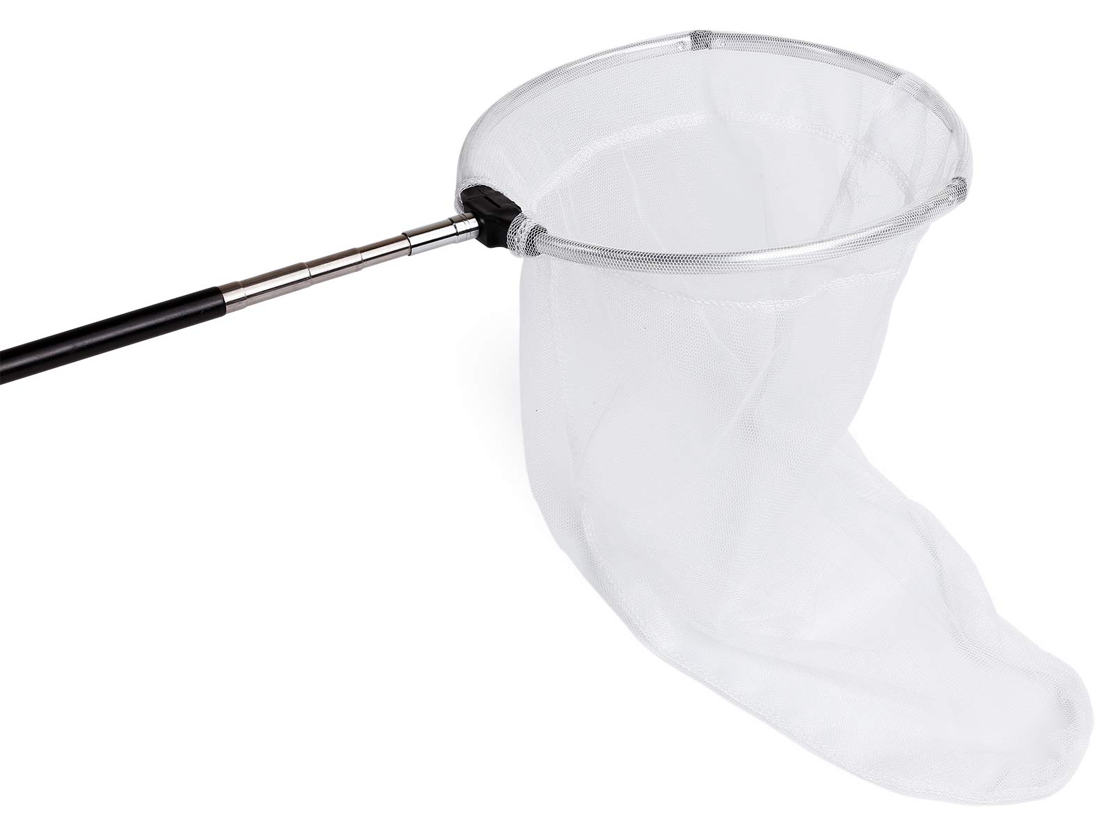 RESTCLOUD Insect and Butterfly Net with 12" Ring, 24" Net Depth, Handle Extends to 59 Inches (10" Ring, 48" Handle)