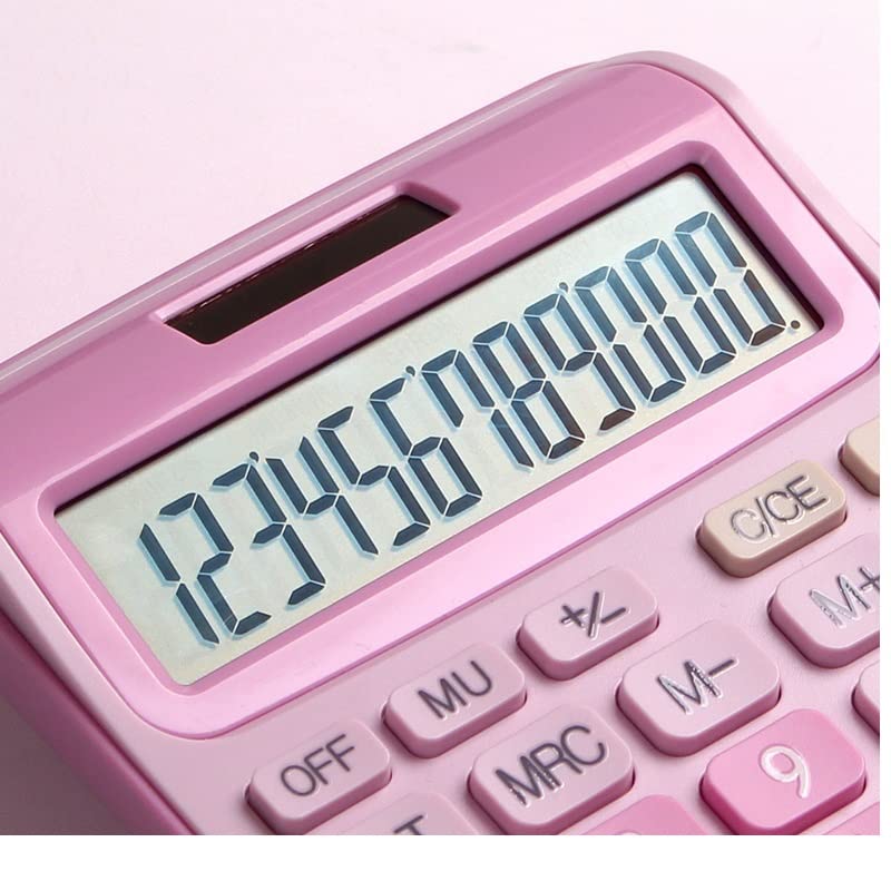 MJWDP 12Digit Desk Calculator Large Buttons Financial Business Accounting Tool Battery and Solar Power School Office Small Supplies