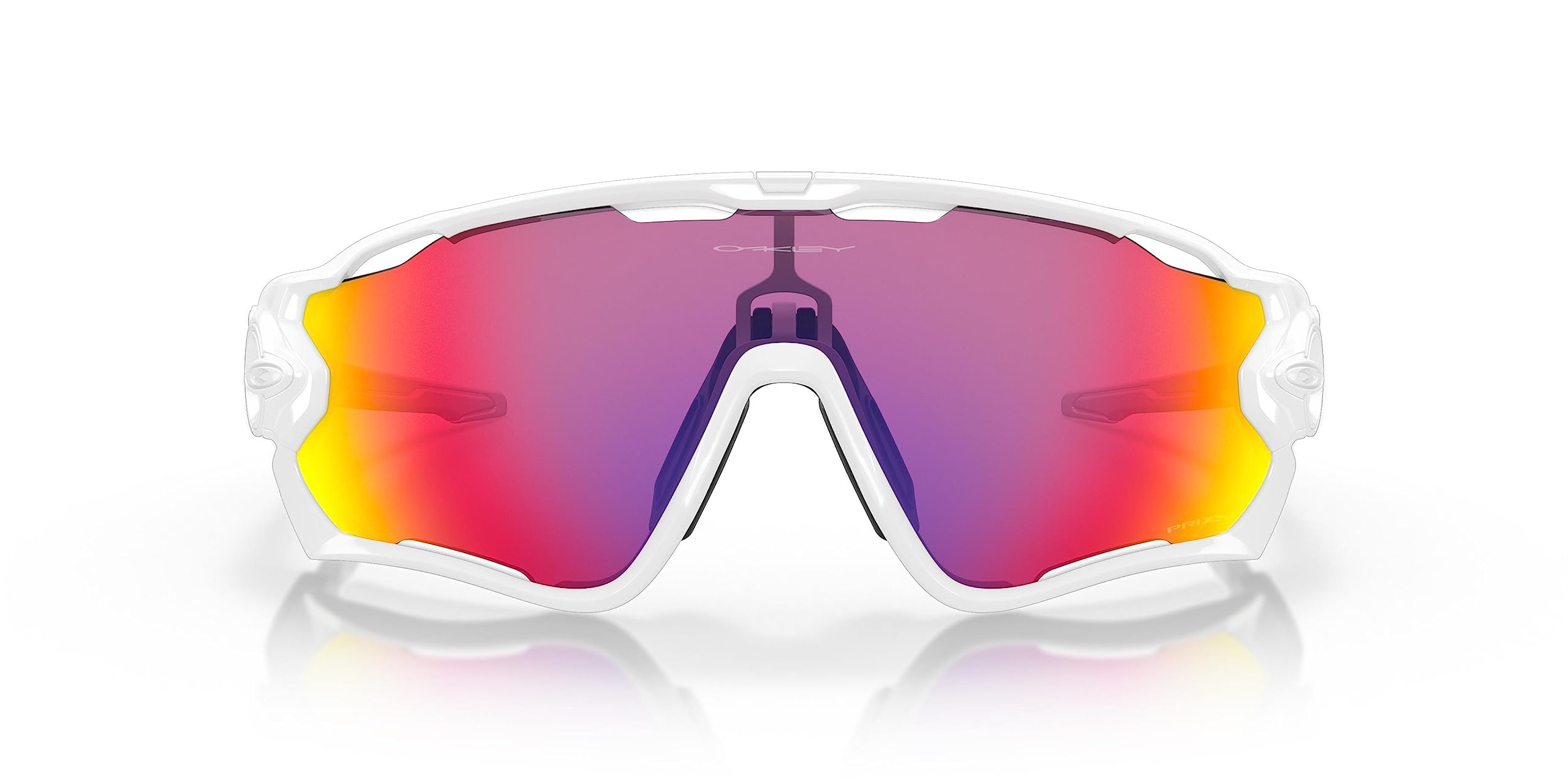 Oakley Men's OO9290 Jawbreaker Rectangular Sunglasses, Polished White/Prizm Road, 31 mm