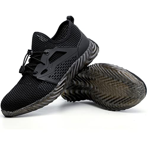 SUADEX Steel Toe Shoes Men Women Indestructible Work Safety Shoes Working Industrial Construction Sneakers Pure Black