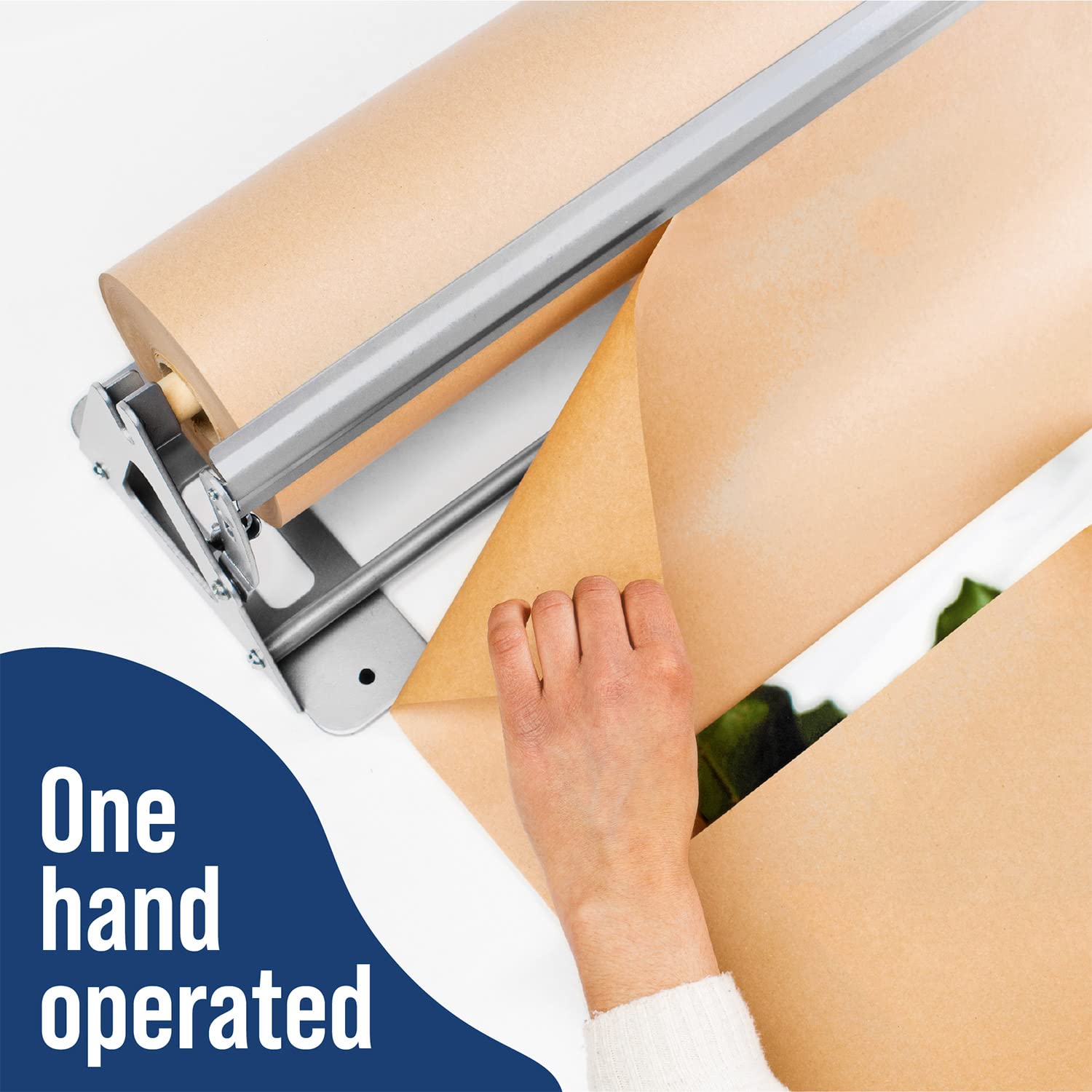 DIY Crew 18 Inch Paper Roll Dispenser and Cutter - Heavy-Duty Wall Mountable, Non Slip Tabletop - Kraft, Freezer, Butcher Paper - Up to 1000ft Rolls