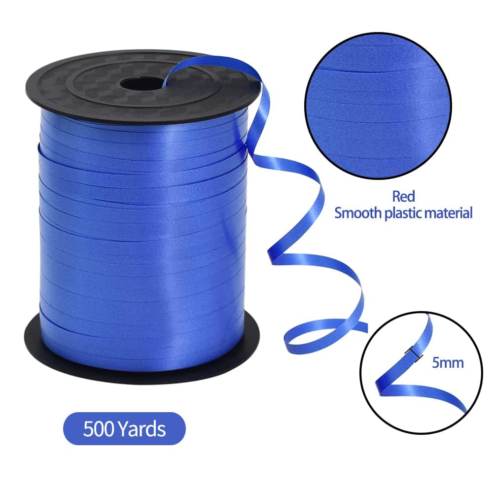 TONIFUL 500 Yards Curling Ribbon-Balloon Ribbon-Balloon String for Art&Craft Decor,Gift Wrapping,Ribbons and Bows for Christmas New Year Birthday Gifts (Blue)